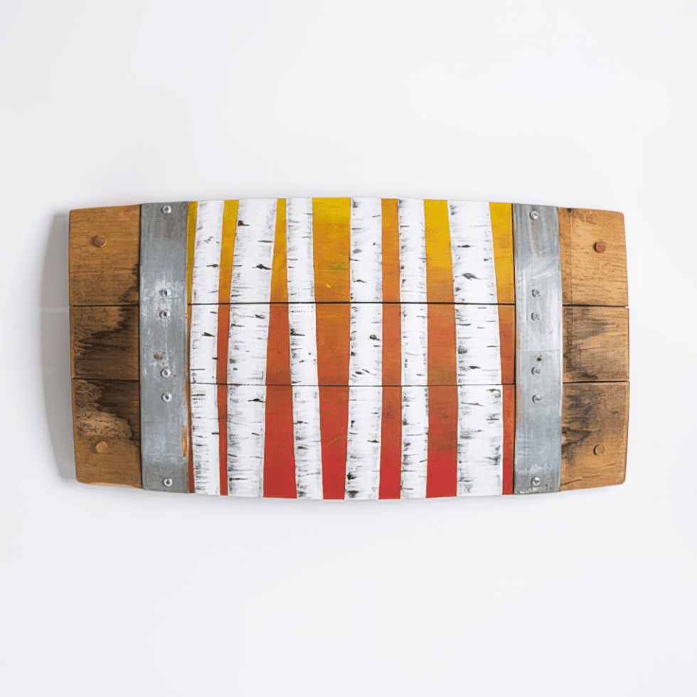 Aspen Sunset Barrel Stave Art | Alpine Wine Design