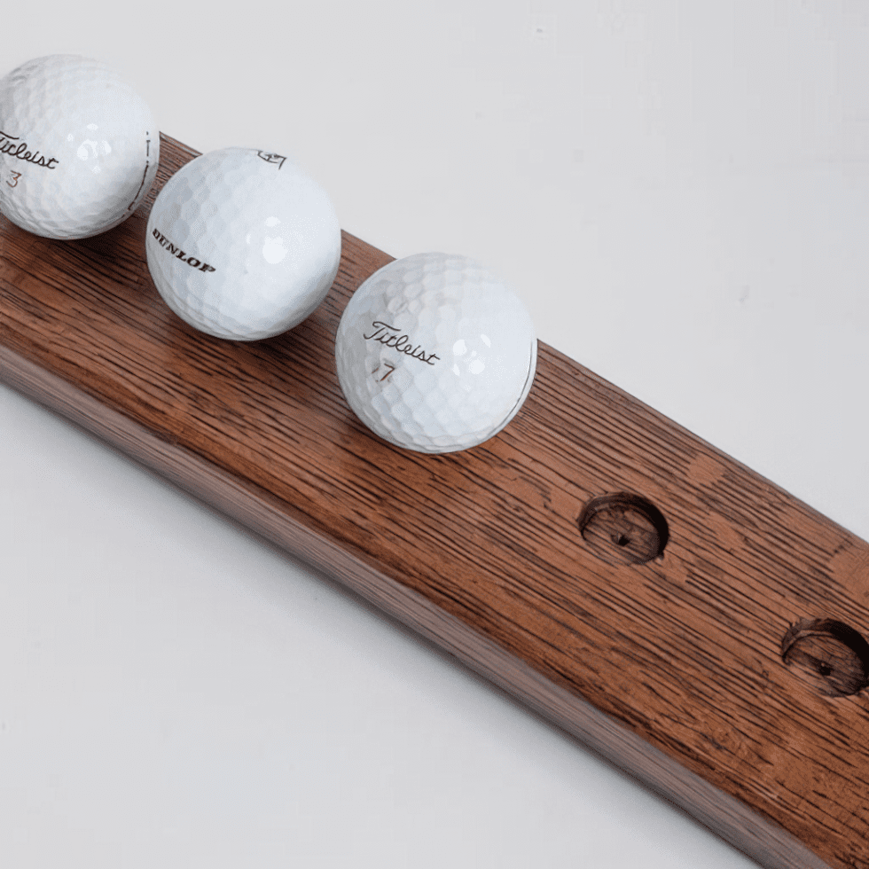 5 Golf Ball Display -Red Mahogany | Alpine Wine Design