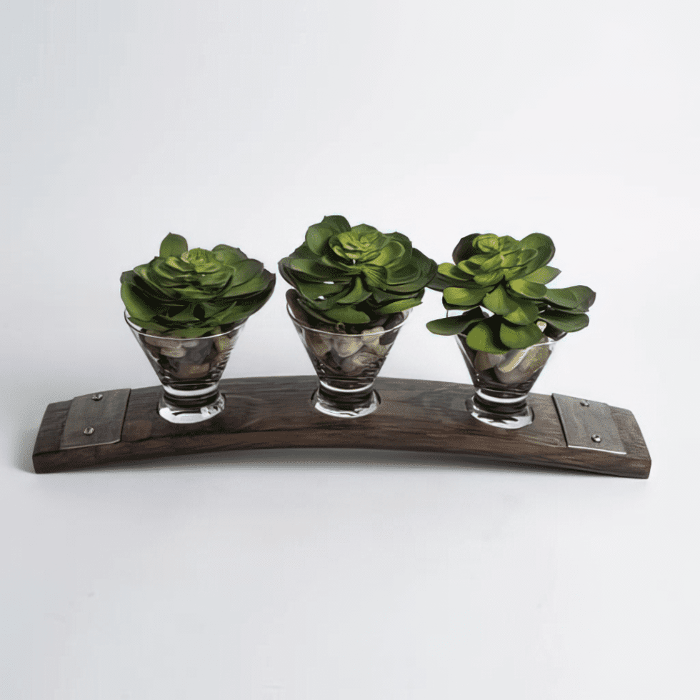 Small Wine Barrel Centerpiece -Dark Walnut | Alpine Wine Design