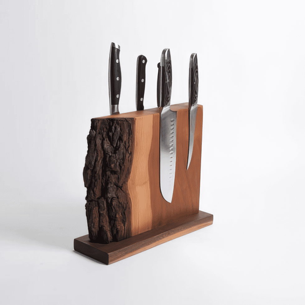 Live Edge Cherry Knife Rack | Alpine Wine Design