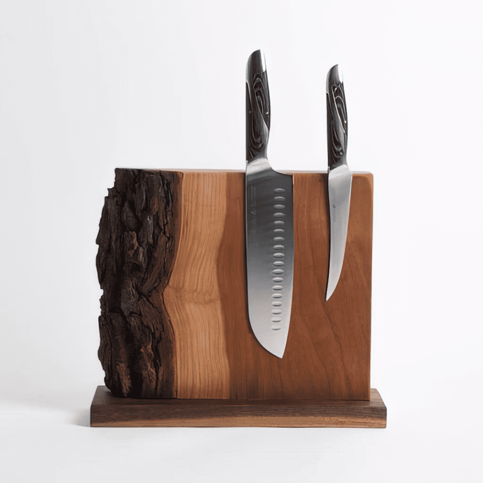 Live Edge Cherry Knife Rack | Alpine Wine Design