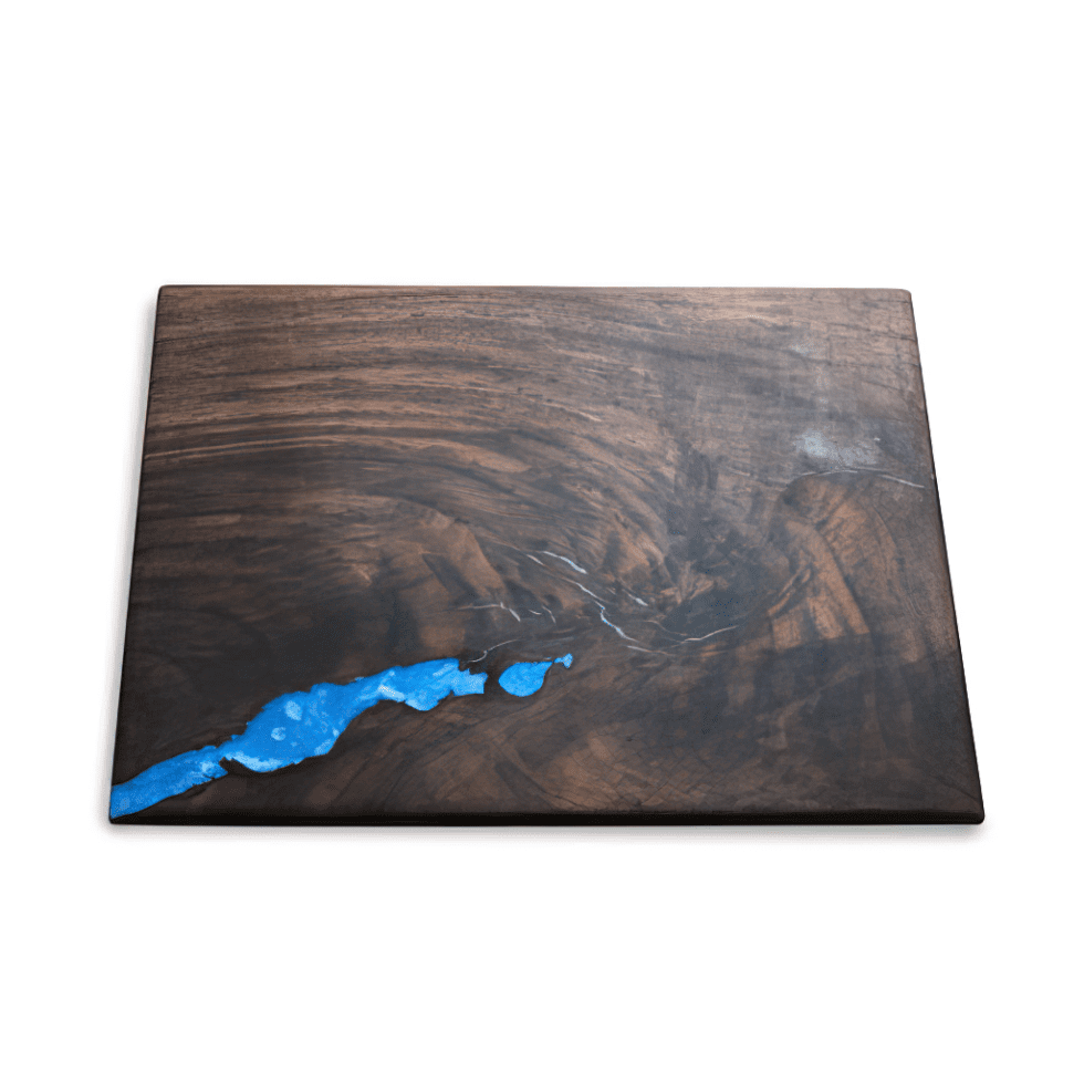 Walnut Cheese Boad with Epoxy River | Alpine Wine Design