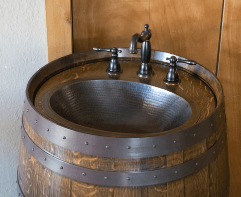 Copper Wine Barrel Vanity | Alpine Wine Design