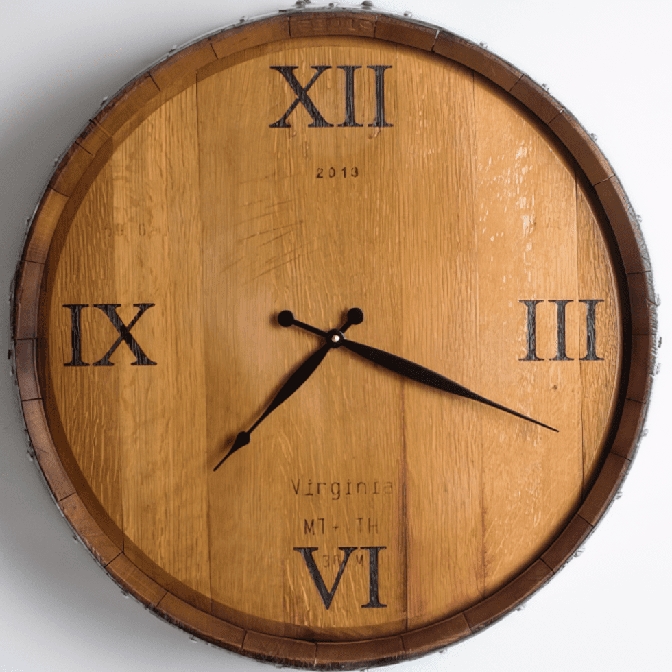 Barrel Head Clock | Alpine Wine Design