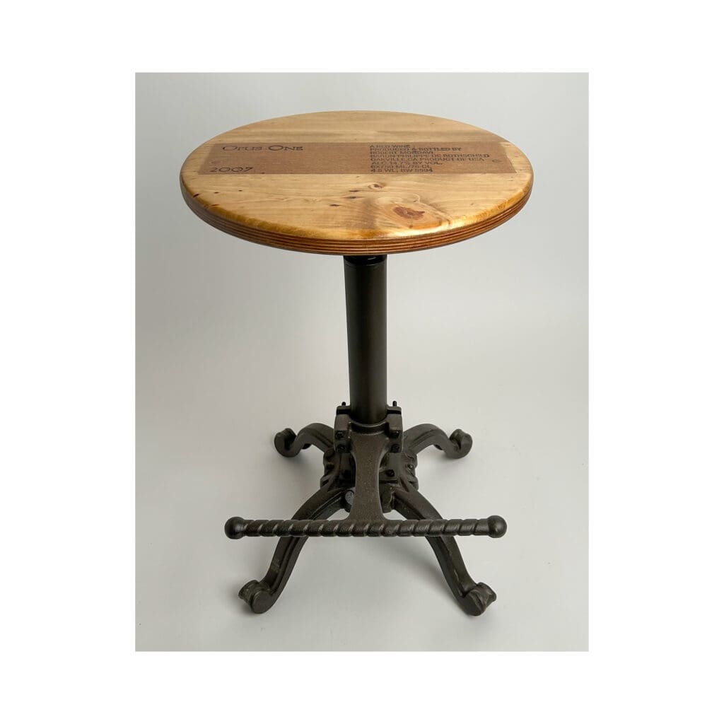 Opus One Wine Crate Adjustable Stool | Alpine Wine Design